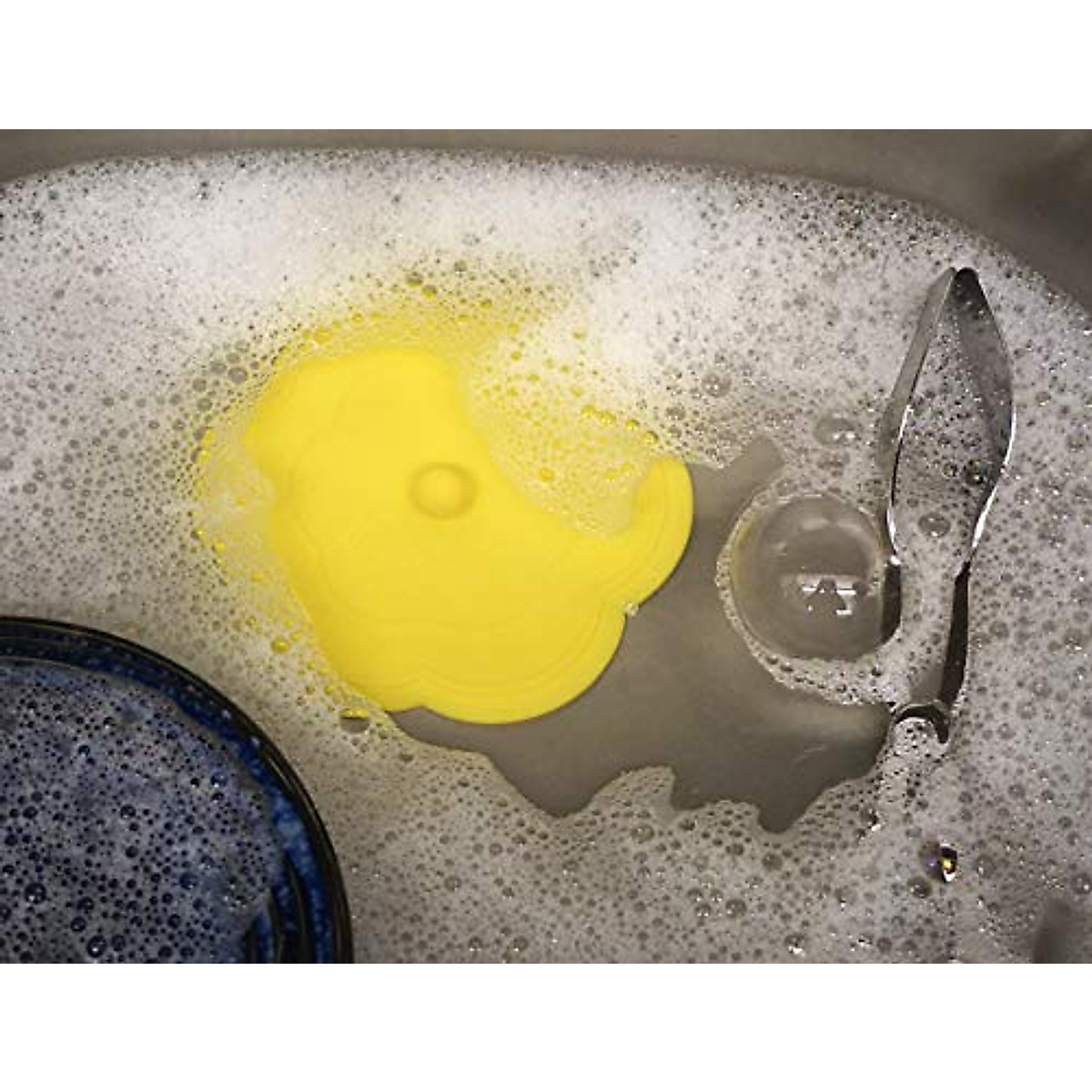 RSVP International Yellow Silicone Flower Kitchen Stopper, 6" | Sink Plug | Water-Tight Seal | Durable Silicone Withstands Hot Water | Dishwasher Safe