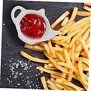 KICHOUSE Ceramic Tea Bag Saucer White Serving Tray Chinese Tea Bags Appetizer Serving Tray Side Dishes Decorative Teabag Dish Tea Bag Stand Multi-Function Teabag Holder Tea Bag Holder White