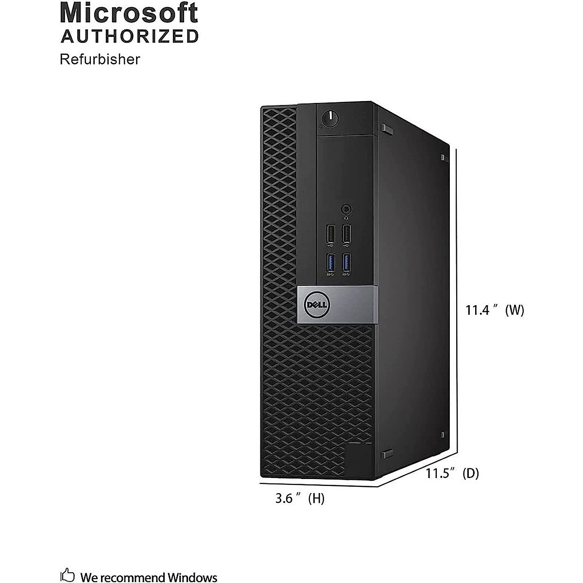 Dell 5050 SFF Desktop Intel i7-6700 UP to 4.00GHz 32GB DDR4 New 512GB NVMe SSD + 2TB HDD Built-in AX200 Wi-Fi 6 BT Dual Monitor Support Wireless Keyboard and Mouse Win10 Pro (Renewed)