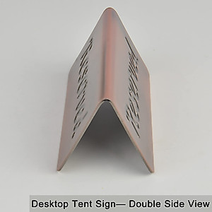 2 Pack Small Reserved Table Signs for Restaurants,Dinner Parties,Banquets,Events,Stainless Steel Table Tent Place Signs,10 Year’s Use,Etched Design,Double Sided View,4.7x1.9 In,(Vintage Red)