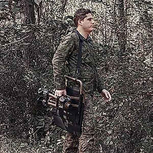 TR Hunting Chair 360 Degree Silent Swivel Folding Chair for Blinds, 400lbs Capacity 2 Legs Adjustable Height Comfortable Stable Hunting Seats, Portable Ground Hunting Chair