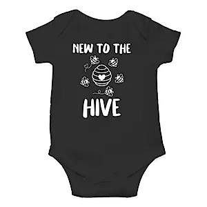 AW Fashions New To The Hive - Sweet As Can Bee Little Honey - Cute One-Piece Infant Baby Bodysuit (Newborn, Black)