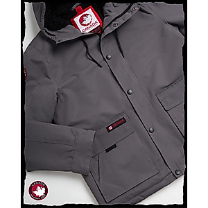 CANADA WEATHER GEAR Men's Winter Coat – Heavyweight Weather Resistant Sherpa Fleece Lined Parka Jacket (M-XXL), Size Large, Charcoal