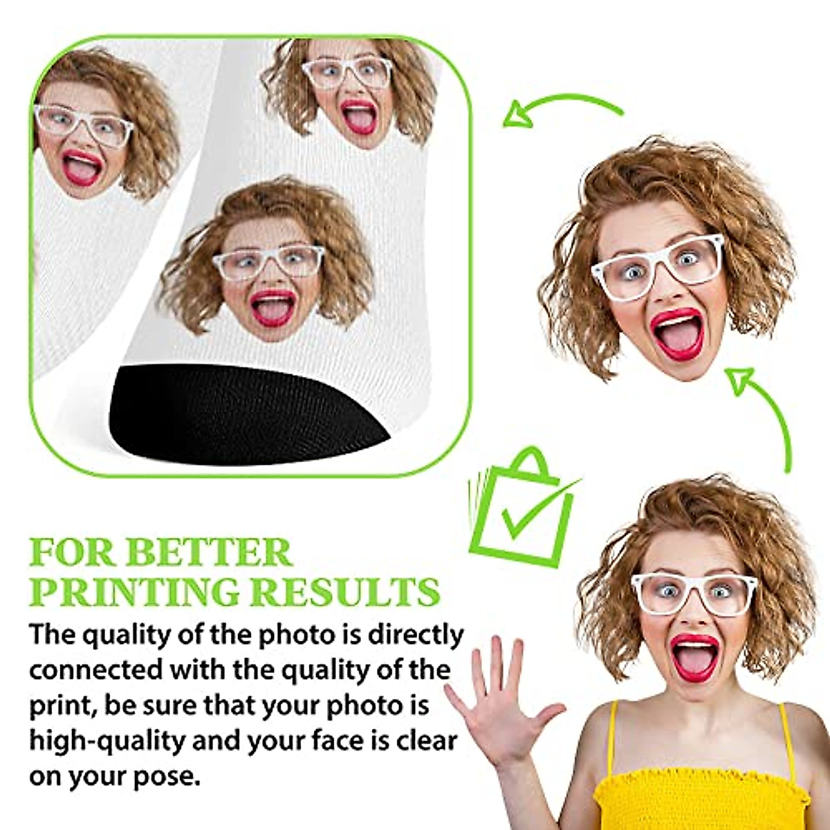 Makifou Custom Socks,Personalized Socks with Faces,Turn Photo into Baseball Funny Socks for Men and Women,Socks20220216-1,One Size