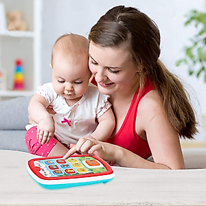 VATOS Toddler Learning Tablet for 1 Year Old, Baby Ipad for 6M -12M -18M+ with Music & Light, Travel Toy Tablet with Easy ABC Toy, Numbers & Color | My First Learning Tablet