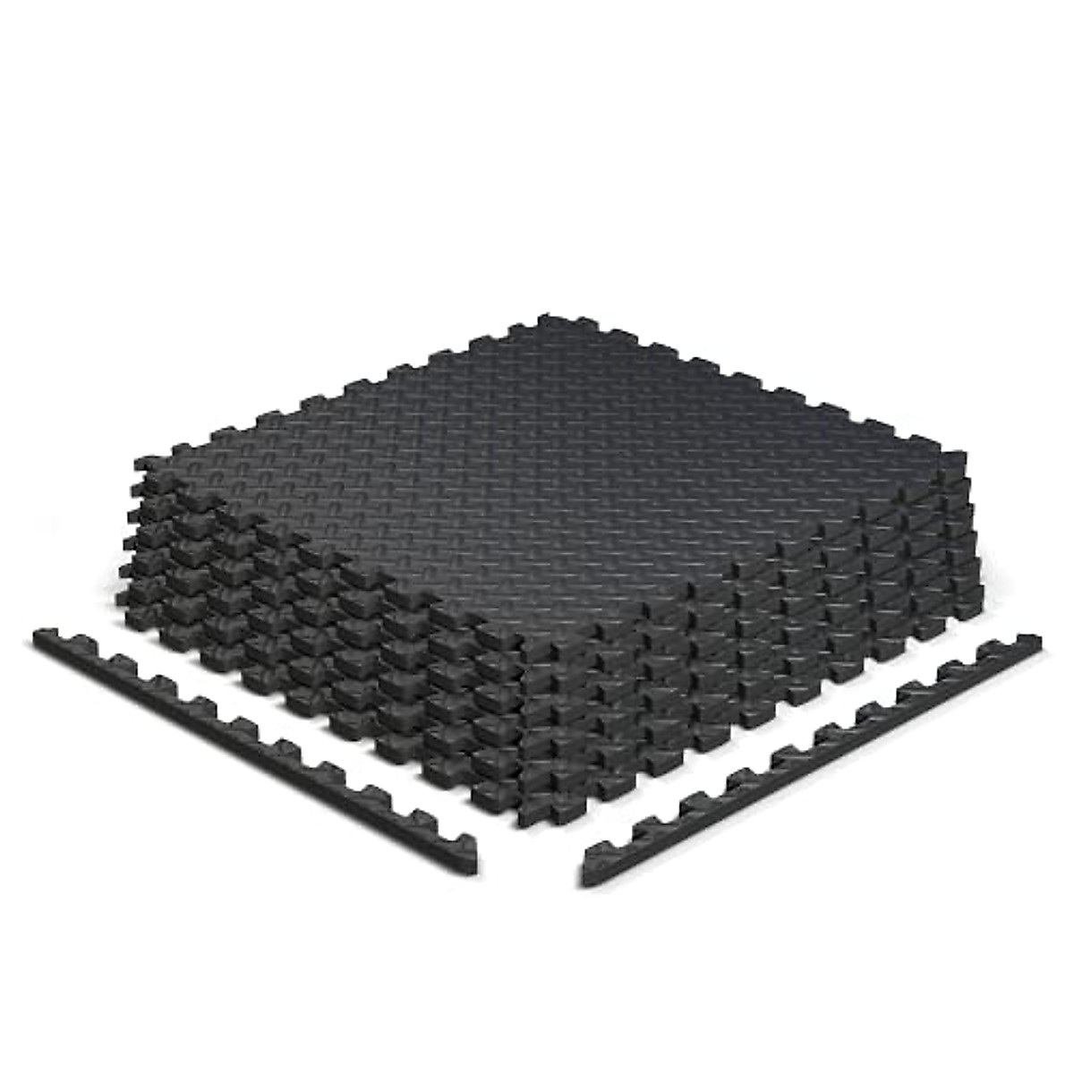Epic Fitness Foam Gym Floor Tiles - Interlocking Floor Mats for Home Gym - Non-Slip Noise-Dampening Eva Foam Squares (6 Pack)