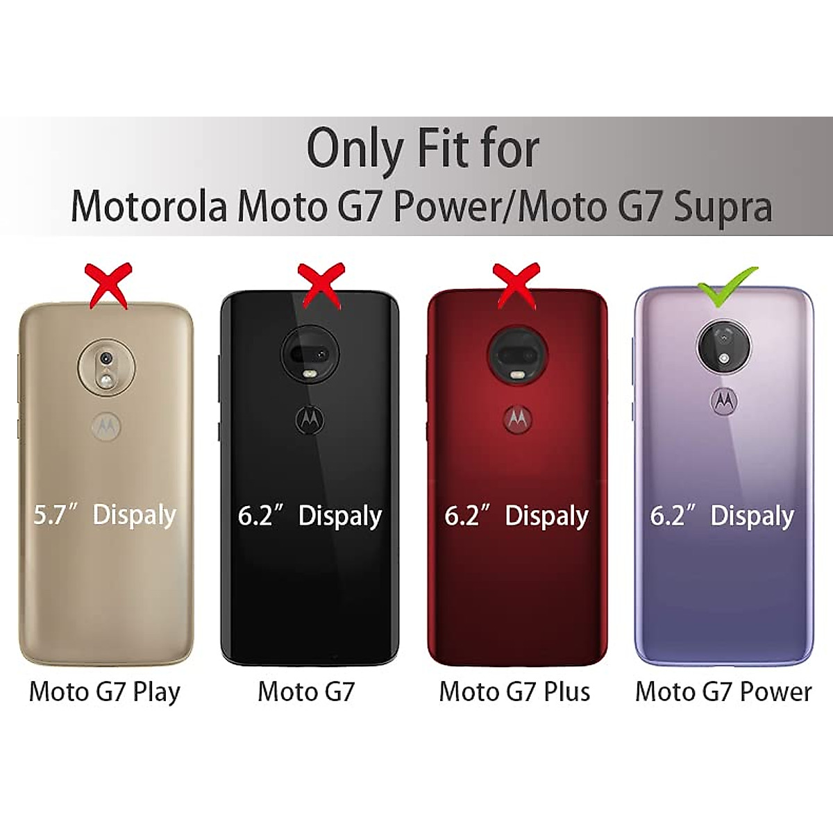 ShinyMax Moto G7 Power Case with Flowers Design,Motorola Moto G7 Supra Phone Case,Hybrid Dual Layer Armor Anti-Slip Cover Cute Sturdy Anti-Scratch Shockproof Bumper Case for Women & Girls-Floral/Black