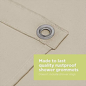 Bean Products Cotton Shower Curtain (Natural), [70" x 74"] | All Natural Materials - Made in USA | Works with Tub, Bath and Stall Showers