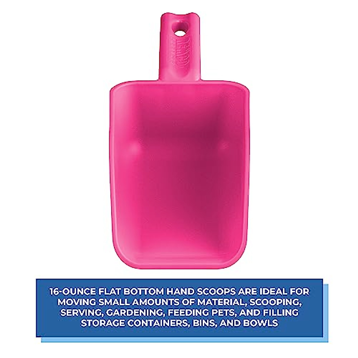 Vikan Remco 63001 Color-Coded Plastic Hand Scoop - BPA-Free Food-Safe Kitchen Utensils, Restaurant and Food Service Supplies, 16 oz, Pink