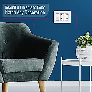 Bates- Screwless Decorator Wall Plates, Three Gang Switch Plate Covers, 3 Pack, Screwless Wall Plates 3 Gang, White Switch Plate Covers, Switch Cover Plate, Wall Switch Cover, Electrical Outlet Cover