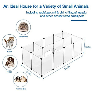 BRIAN & DANY Portable Pet Playpen, Small Animals Playpen Indoor for Puppy, Rabbit,Guinea Pig - 18 Panels, 58" x 29.5" x 18.5"