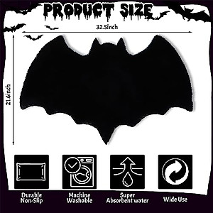Xuhal Bat Rug Halloween Rug Gothic Rug Welcome Mat Soft Indoor Modern Area Rugs for Living Room Children Bedroom Home Decor Nursery Holiday Decorative
