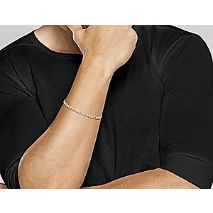 Miabella 925 Sterling Silver Italian 3mm, 4mm Solid Mariner Link Chain Bracelet for Men Women, Made in Italy (3mm - Length 7 Inches (Small))