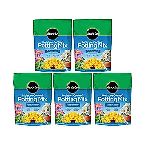 Miracle-Gro Moisture Control Potting Mix, 8-Quart, 5 Pack