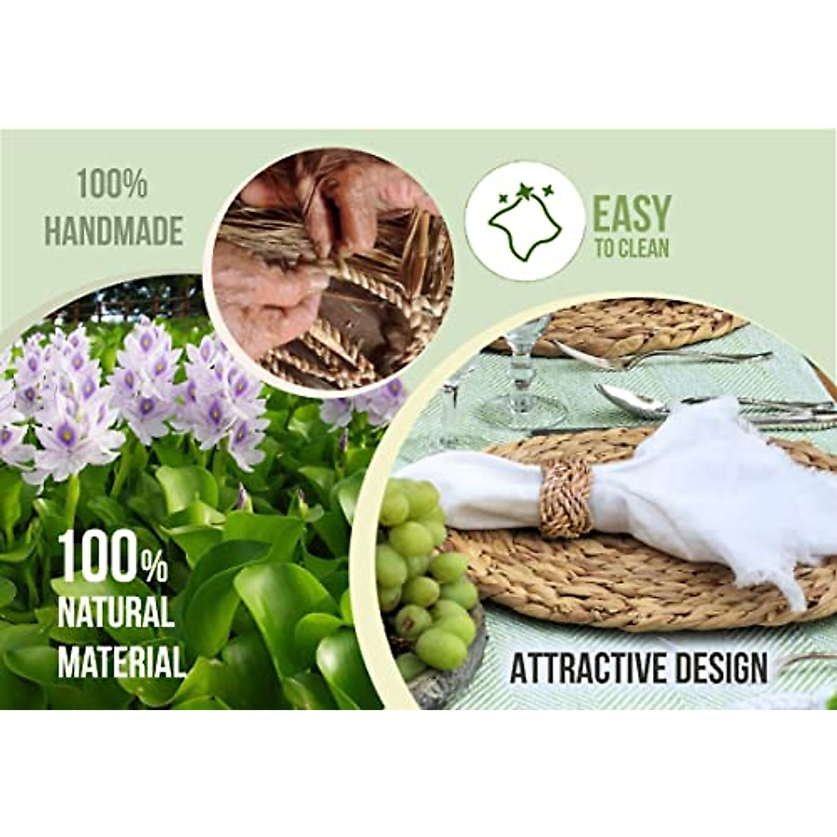 TAGREE Wicker Napkin Rings Set of 12, Woven Napkin Rings, Napkin Rings Bulk for Dinning Table, Easter Napkin Rings Set of 12, Farmhouse Napkin Rings, Rustic Napkin Rings