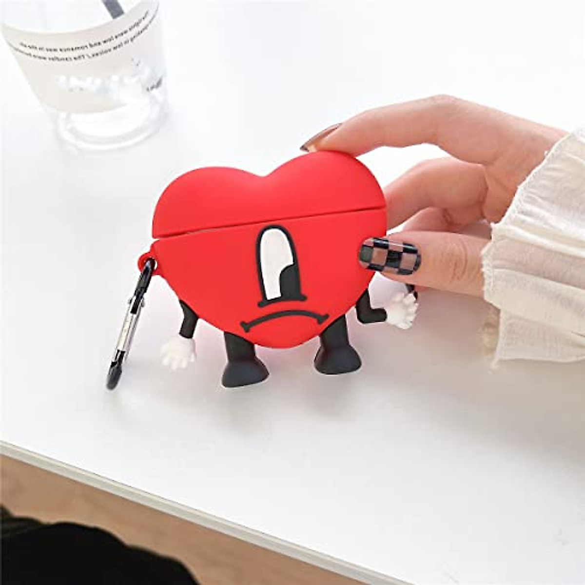 Bad Cute Bunny Case for Airpods Pro 2nd Generation,Soft Silicone Airpods Pro 2 case with Lanyard Keychain,3D Fashion Funny Cartoon Protective Design for Girls Women Un Verano Sin Ti Airpods Pro 2 case