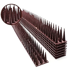Defender Spikes, Upgraded Bird and Cat Spikes for Pigeon, Cat and Small Animals - Protect Your Sofa, Garden, Outdoor Walls, Anti Theft Climb, Plastic Security Fence Spikes - 8pack [12FT]