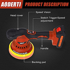 Cordless Buffer Polisher for Milwaukee 18V Max Battery, 6800RPM Max Variable Speed Brushless Motor Car Buffer, Lightweight & Low Noise, Rotary Polisher for Boat, Car Polishing and Waxing (Tool Only)