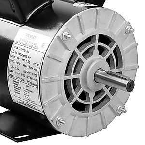 VEVOR 5HP SPL Air Compressor Electric Motor, 230V 15.0A, 56 Frame 3450RPM, 1.88" Shaft Length, 5/8" Keyed Shaft, Dual CW/CCW Rotation for Air Compressors