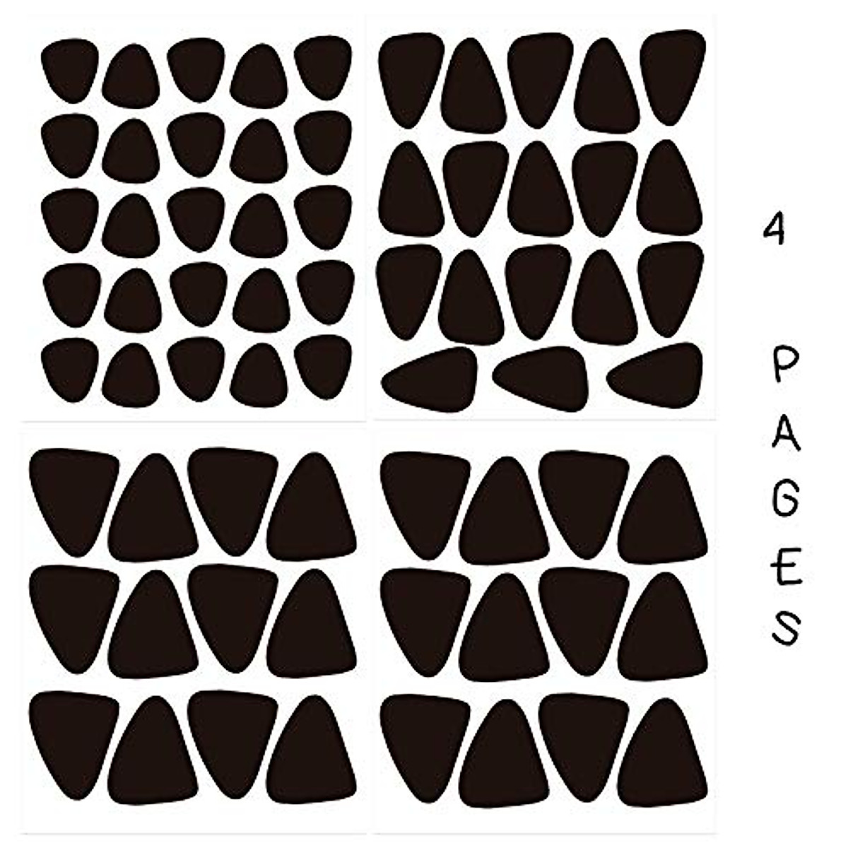 The Boho Design Vieli Arte Filled Triangles Hand Drawn. Wall Vinyl Sticker Decal Decor Nursery 67 psc. Adhesive Tribal Triangle for Kids Baby Bedroom Decoration (Black)