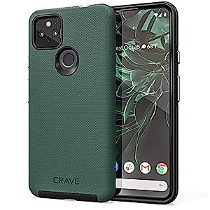Crave Dual Guard for Pixel 5a Case, Shockproof Protection Dual Layer Case for Google Pixel 5a 5G - Forest Green