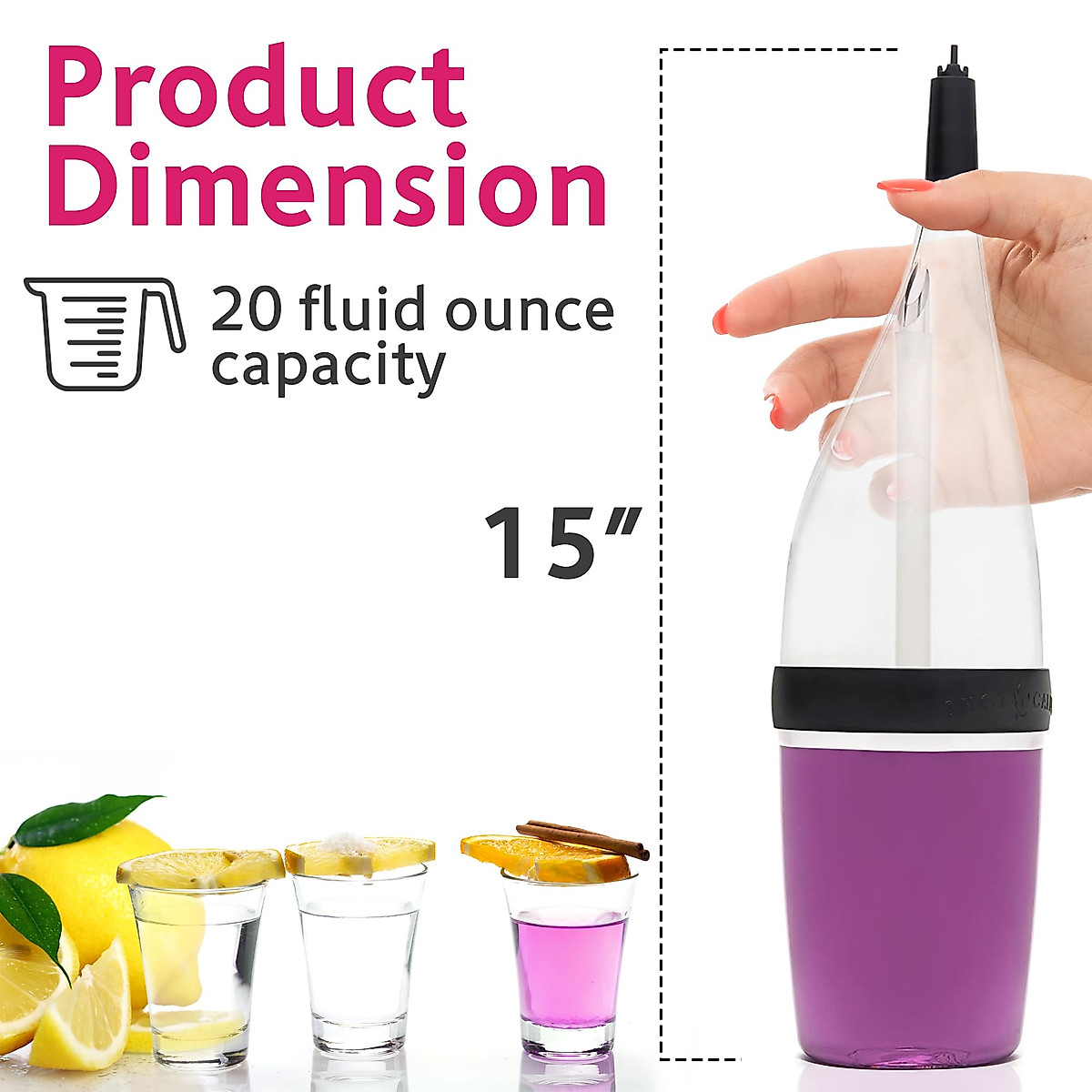 Shot Caller Jellinator Jello Shot Maker, Beverage Bottle & Shot Pourer 20 FL OZ Jello Shot Dispenser Bartending Accessories Store & Pour Shot Holder for Bar Top