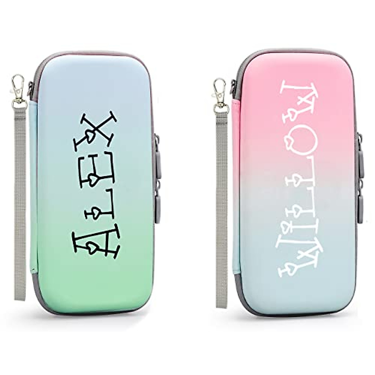 Pink Carry Made Case For Nintendo Switch/Switch OLED Console Custom Name Case with 10 Games Cartridges Protective Hearts 3D Name NC5