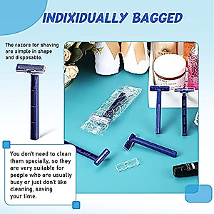 Twin Blade Razors for Men Stainless Steel Men Razors Disposable Plastic Men Shaving Razors Multipurpose Portable Shave Razor Manual Men's Disposable Razors for Bathing Hotel Travel (200 Pieces)