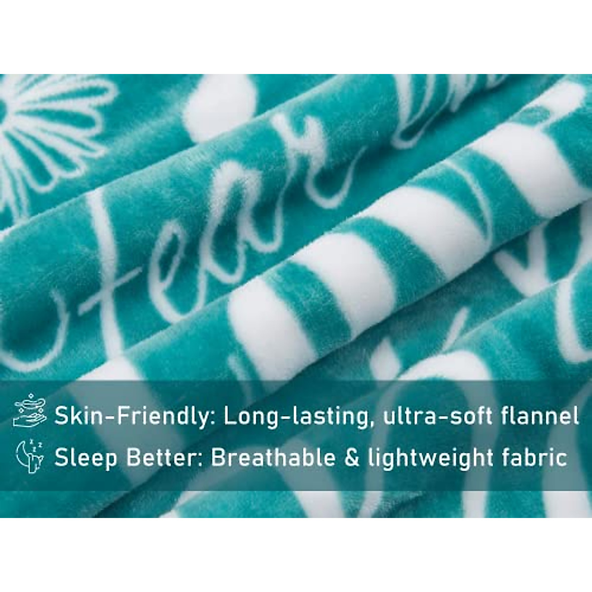 Christian Throw Blanket Religious Gifts with Faith Hope Love Messages for Christian Gifts for Women | Inspirational Fluffy Blankets | Snuggly Soft and Cozy Blanket Christian Decor | 50" X 60" Teal