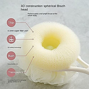 INGVY Dry Brushing Body Brush Double Sided Bath Brush Body Exfoliating Scrubber Long Handle Body Back Massage Bath Accessories Body Cleansing Brush