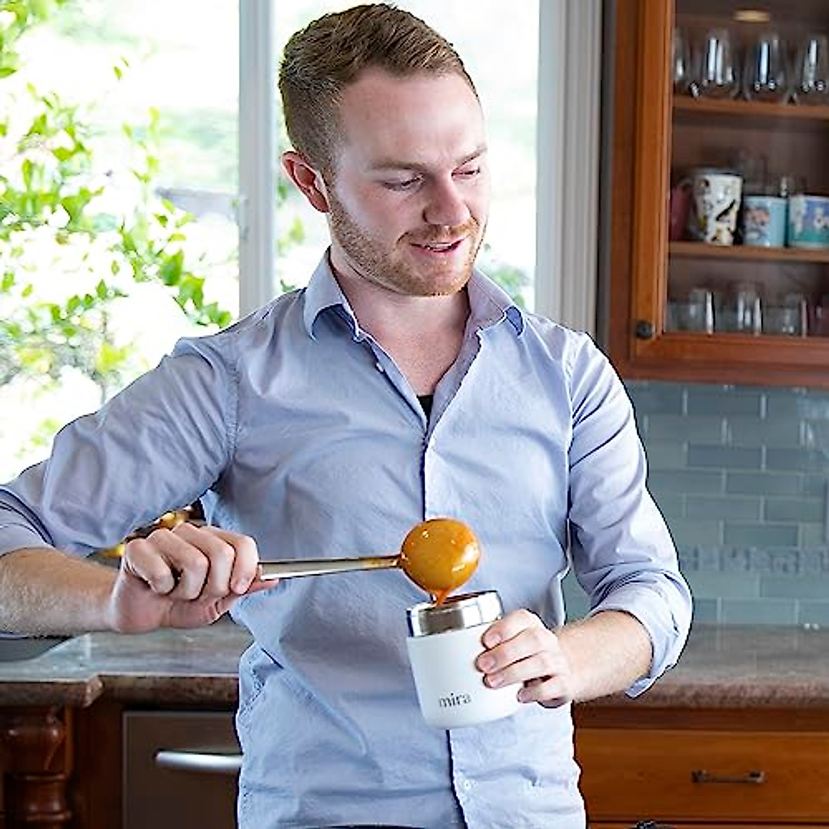 MIRA 9oz Insulated Food Jar Thermos for Hot Food & Soup, Compact Stainless Steel Vacuum Lunch Container - Lilac