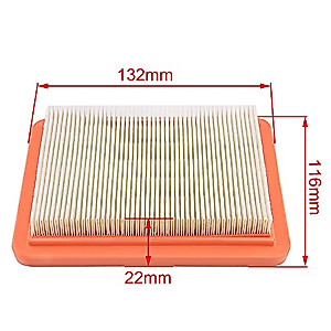 Powtol 17211-Z8B-901 Air Filter for Honda Harmony II HRR216 HRX217 HRR216VKA HRR216PKA HRR2169PKA HRR2169VKA HRR216K9PKAA HRR216K9VKAA Walk-Behind Mower with 17231-Z0L-050 Air Filter Cover