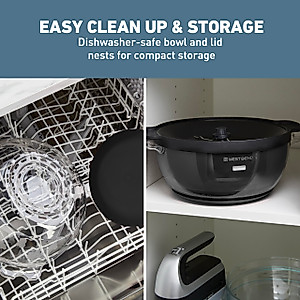 West Bend Stir Crazy Hot Oil Popcorn Popper, Popcorn Maker Machine with Large Serving Bowl Lid and Stirring Rod, 6 Qt, Black