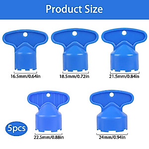 5 PCS Faucet Aerator Key Removal Wrench Tool Replacement Cache Aerators Removal Tool with 5 Sizes M16.5, M18.5, M21.5, M22.5, M24, Faucet Aerator Removal Tool for Bathroom Kitchen Sink