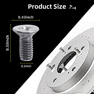Kewucn 4 PCS Stainless Steel Brake Disc Rotor Screws for Front and Rear, OEM 93600-06014-0H Replacement Accessories, Retaining Screws Set for K3, City, Civic, Accord, Odyssey