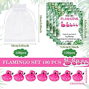 Menkxi 300 Pcs Christmas Flamingos Inspirational Thank You Gifts for Women Motivational Cute Flamingos Resin Gifts Employee Appreciation Gifts for Xmas Girls Happy New Year Gift