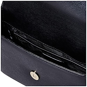 DKNY womens Dkny Bryant Md Flap Crossbody, Black/Gold, One Size US