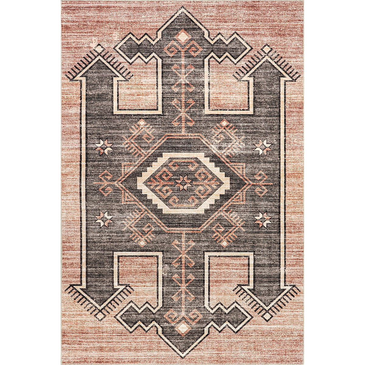 Rugs USA x Lauren Liess Sagebrush Geometric Machine Washable Area Rug, 9' x 12', Blush