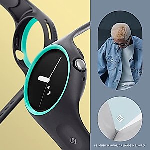 Caseology Nano Pop [Band with Case] Designed for Google Pixel Watch Case for Pixel Watch Band (2022) - Prune Charcoal