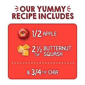 Happy Tot Organic Stage 4 Super Foods Apples & Butternut Squash + Super Chia, 4.22 Ounce Pouch (Pack of 16) (Packaging May Vary)