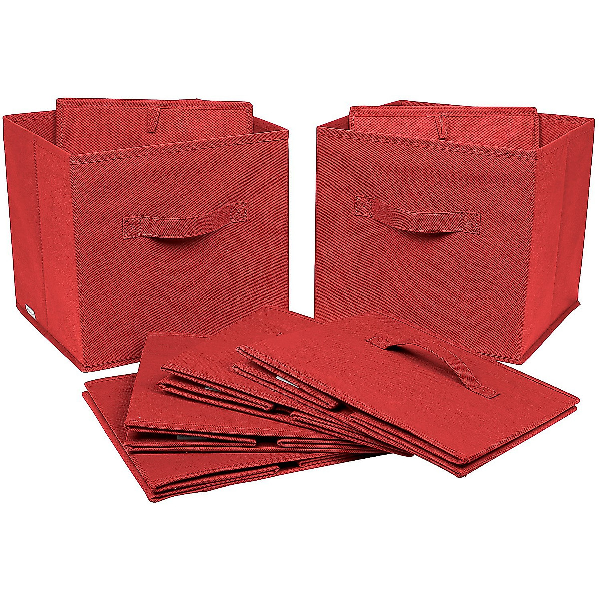 Greenco Foldable Storage Cubes Non-woven Fabric -6 Pack-(Red)