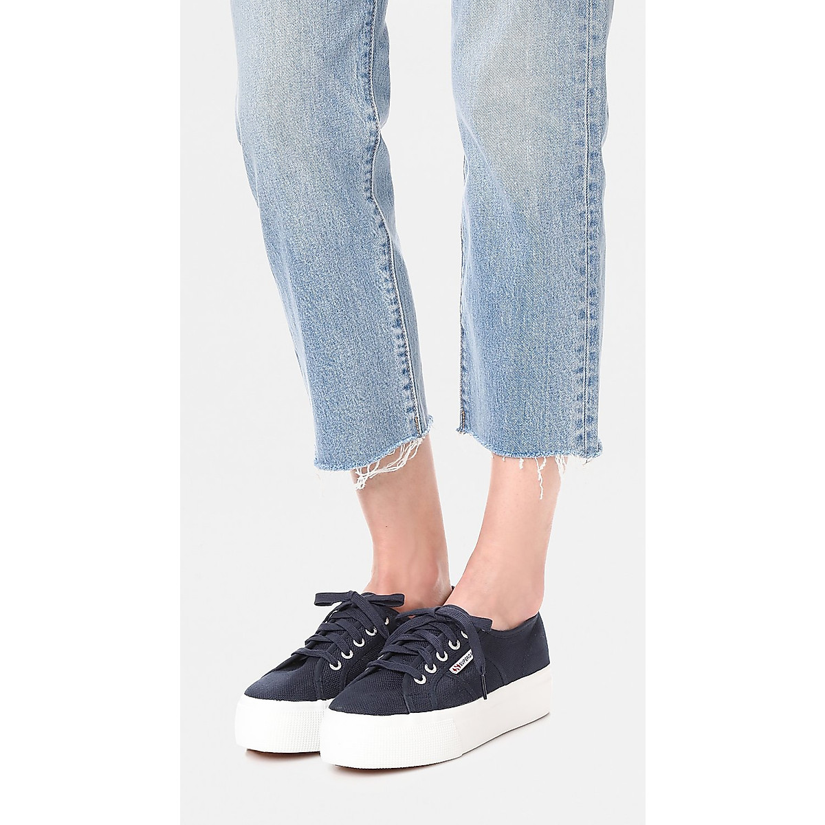 Superga womens 2790 Platform Sneaker, Navy, 7.5 US