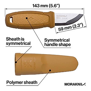 Morakniv Eldris Pocket-Size Fixed-Blade Knife With Stainless Steel Blade and Sheath, 2.2 Inch,Yellow