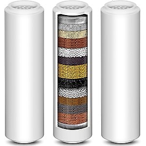 Replacement Shower Filter for Handheld Shower Head, 3 Pack 15 Stage Filter for Hard Water Remove Chlorine and Harmful Substances, Only Fit for Rexsoul Filtered Shower Head