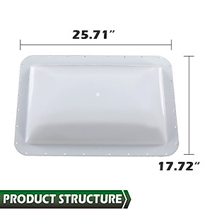 GRAND ORANGE Skylight Cover White 14" X 22" Compatible with RV Camper Food Truck Camper Skylight Food Truck Skylight