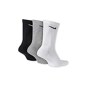 Nike Unisex Everyday Lightweight Crew Training Socks (3 Pair) (Multi-Color, L)