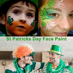 Mysense Face Body Paint Stick Set, Eye Black Stick for Football Baseball Softball Lacrosse, St Patricks Day Accessories, Body Paint for Halloween Cosplay Grinch Costume Makeup (Dark Green+Yellow)