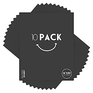 Golden State Art, 10 Pack 16x20 Uncut Photo Mat Matboard, Black Backing Board for Frame, Picture, Print