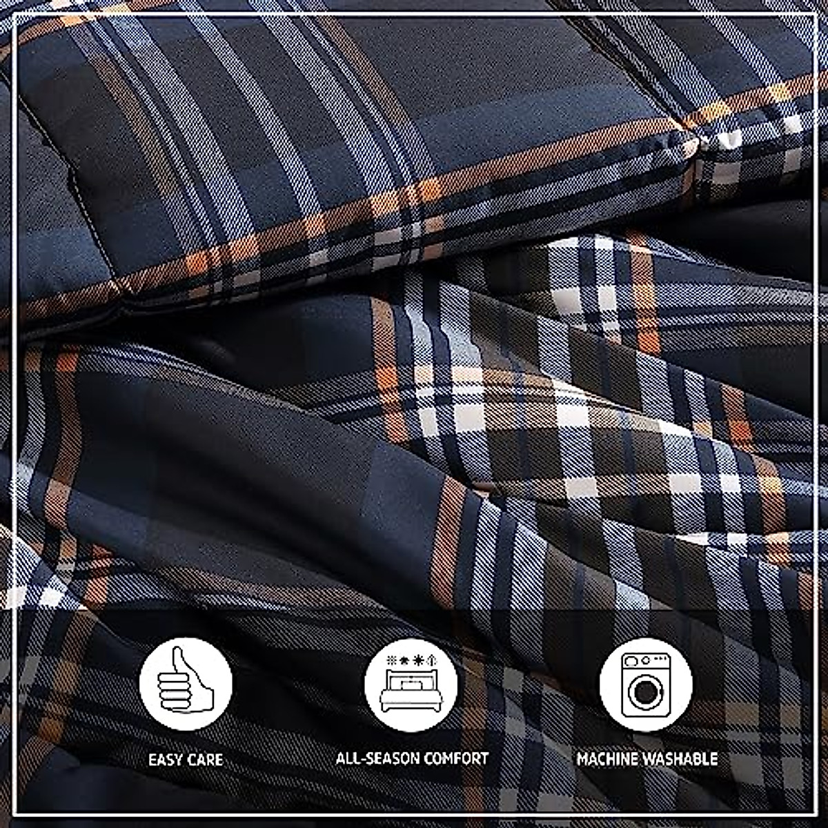 Wrangler- Twin Duvet Cover Set, Reversible Bedding Set with Matching Sham(s), Yellowstone Inspired, Casual Home Décor (City Flats Plaid Blue, Twin)