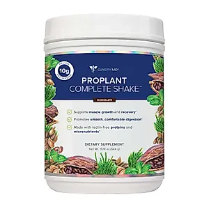 Gundry MD® Pro Plant Complete Shake™ High-Fiber Plant Protein Blend, 20 Servings (Chocolate)